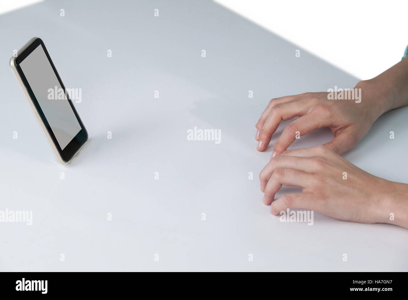 Hand typing on invisible keyboard Stock Photo - Alamy