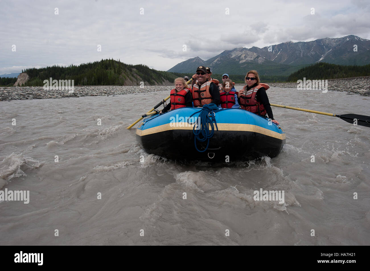 This image captures the serene river floating experience in Wrangell-St ...