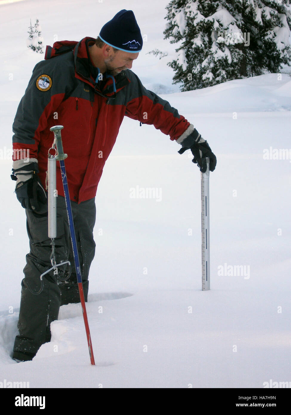 This image depicts the process of measuring water depth or ...