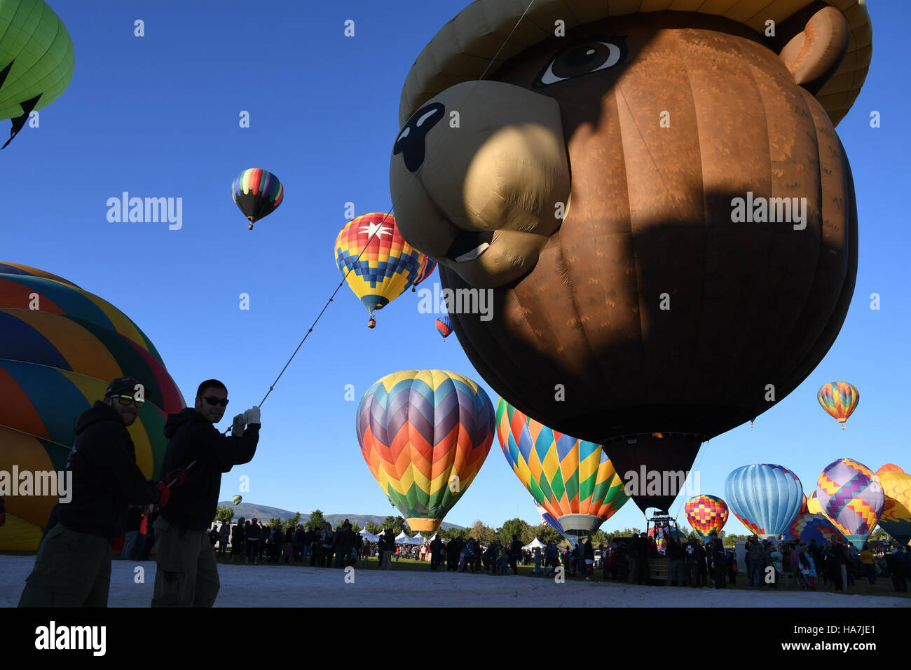 This photo captures the effort to keep Smokey the Bear grounded at a ...