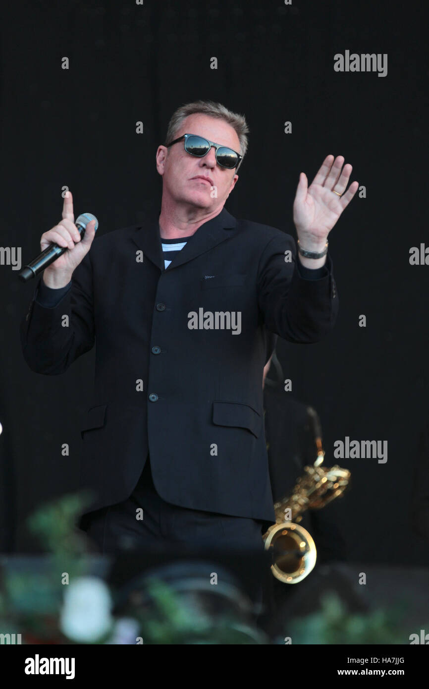 Lead singer Sugg's from Madness performs at the BBC Radio 2 Live in ...