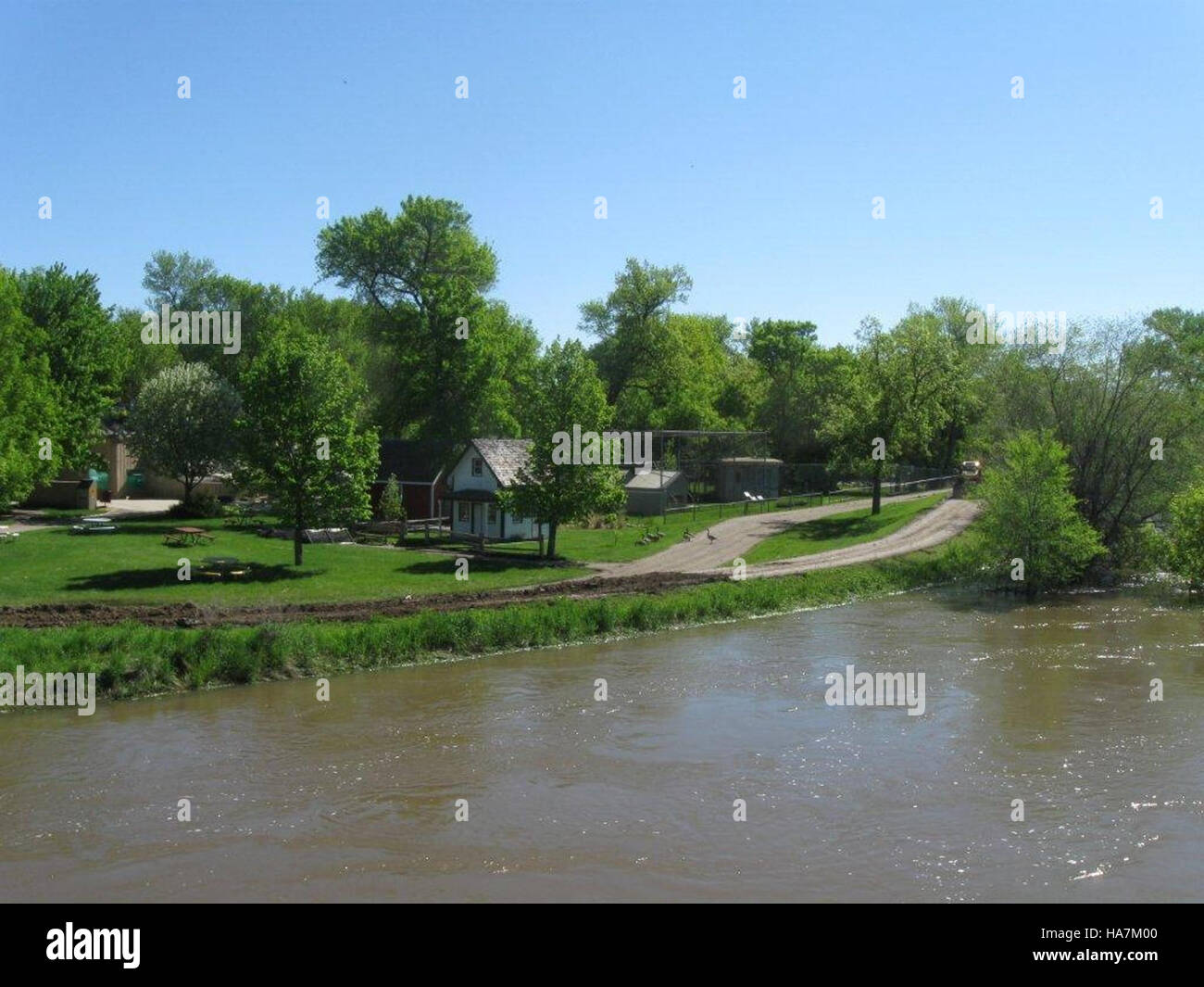 A scene from Roosevelt Park Zoo featuring animals in a controlled ...