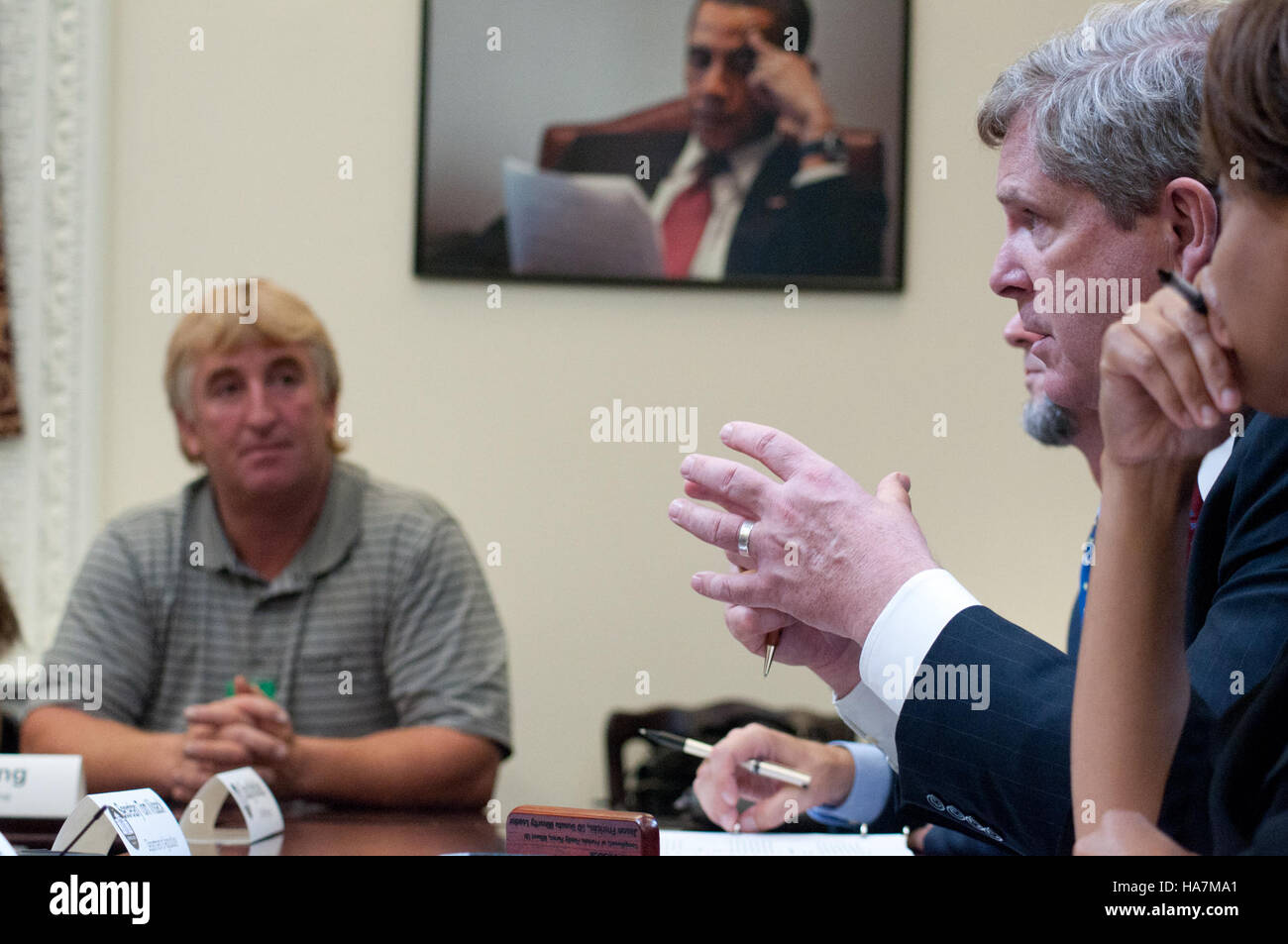 A meeting at the Eisenhower Executive Office Building features ...