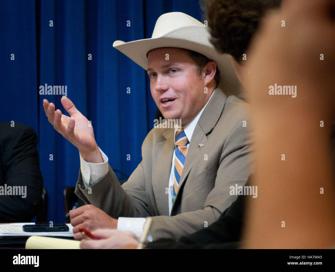 An image from a meeting at the Eisenhower Executive Office Building ...