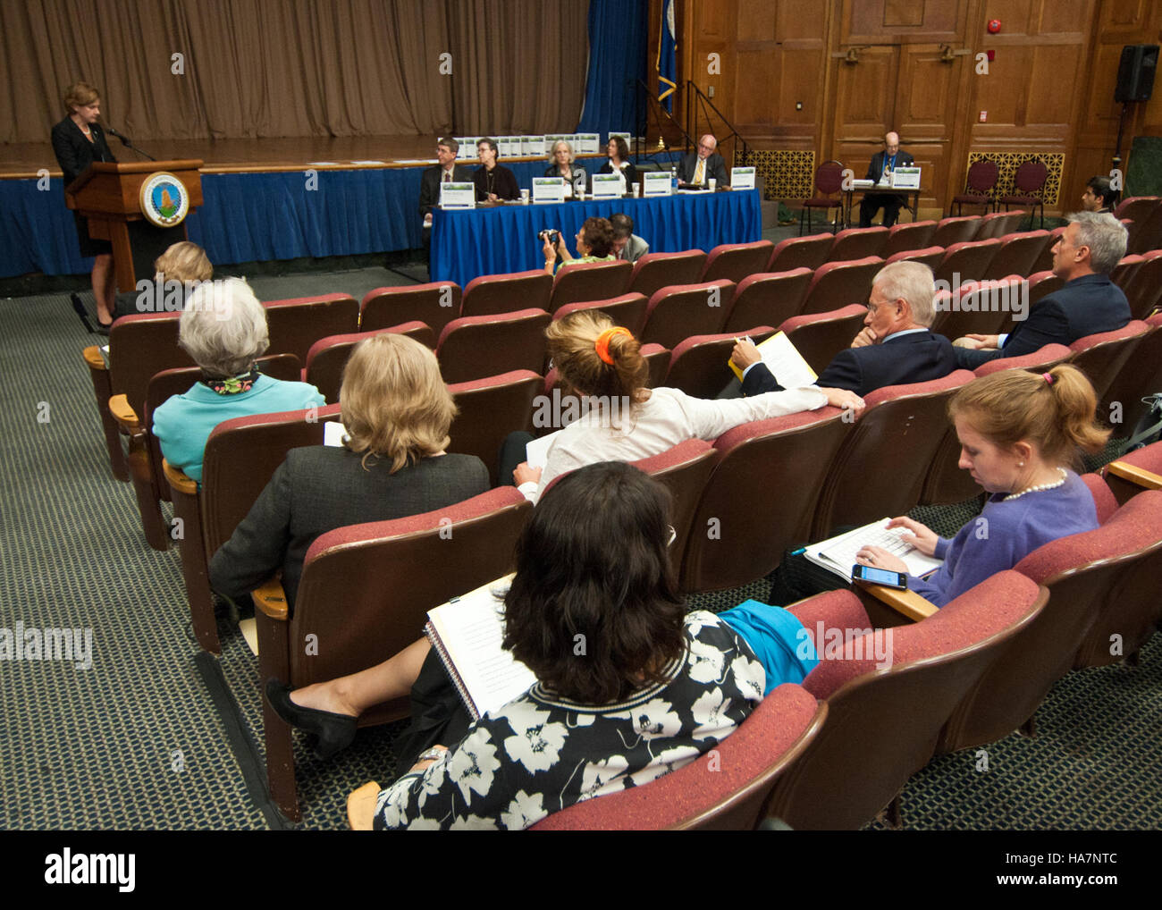 This image shows a public listening session held by the USDA Office of ...