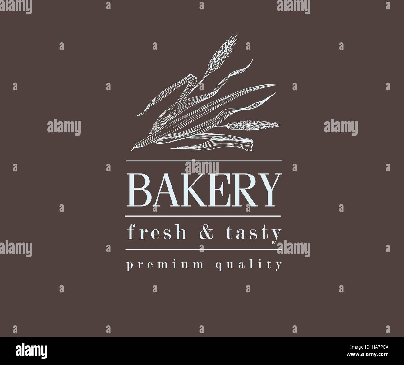 bakery vintage bread or beer logo with wheat Stock Vector Image & Art ...