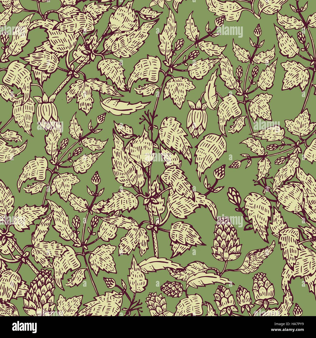Seamless pattern with hops. Vector illustration Stock Vector Image ...