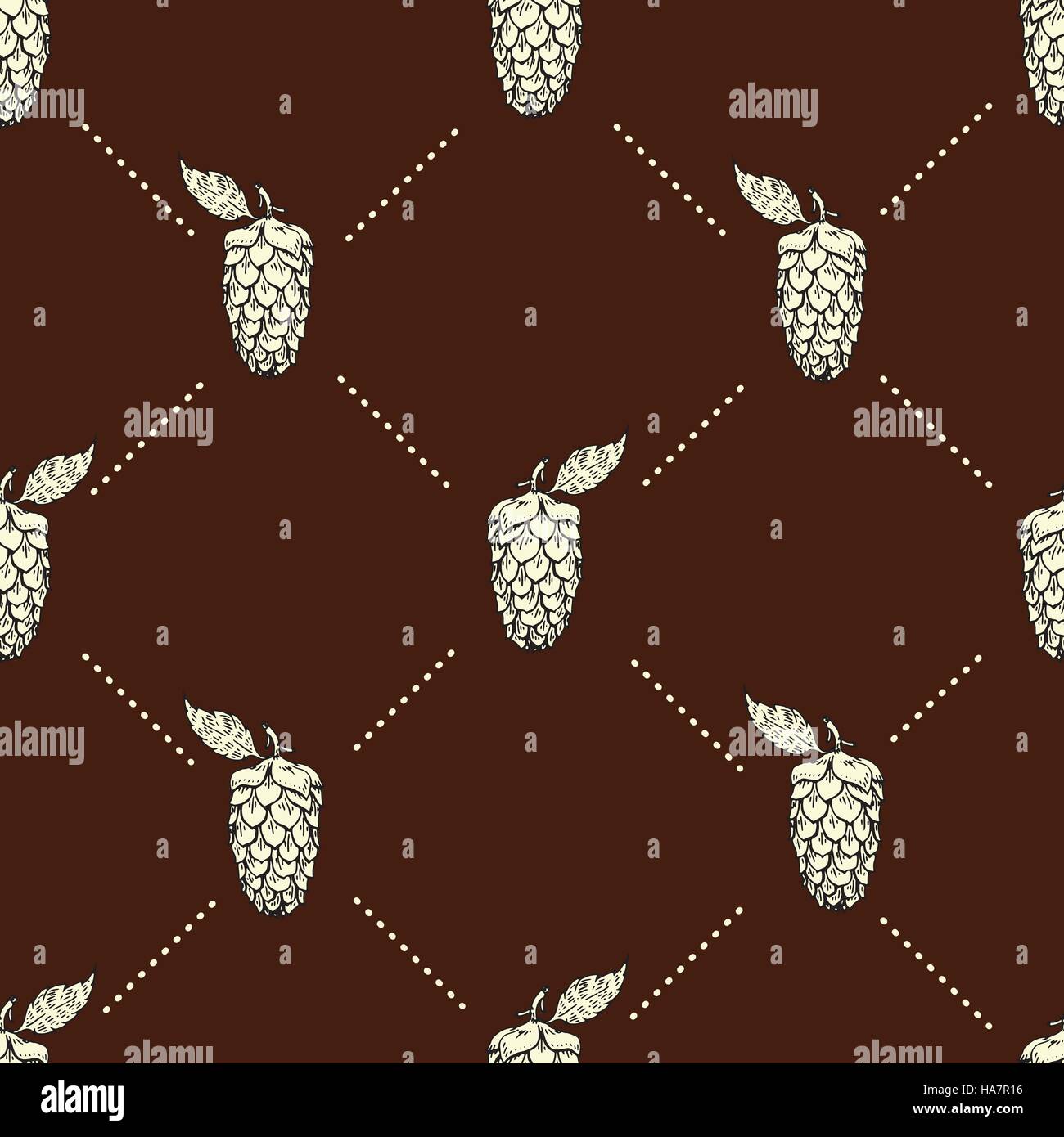 Seamless pattern with hops. Vector illustration Stock Vector Image ...