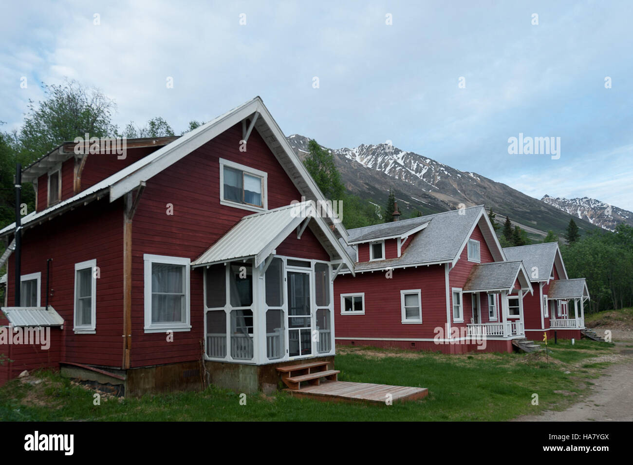 This image captures Kennicott, a historic mining town within Wrangell ...