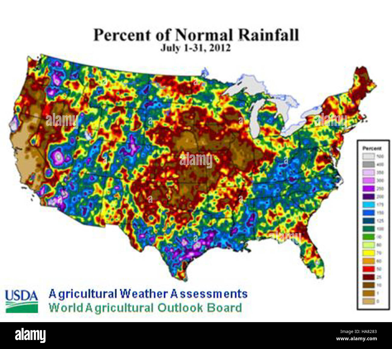 A USDA report examines rainfall patterns and their comparison to normal ...