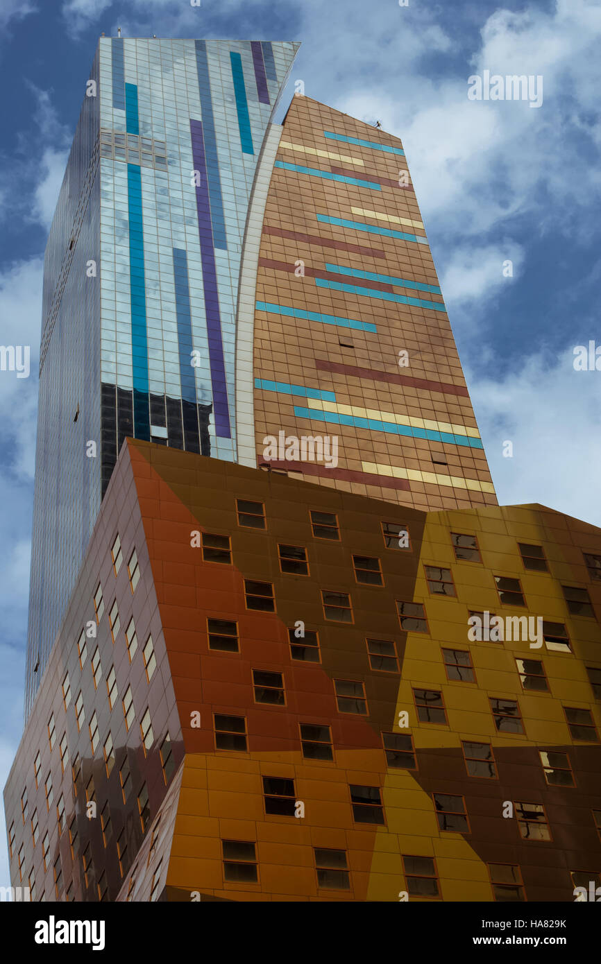 Colorful New York office buildings Stock Photo - Alamy