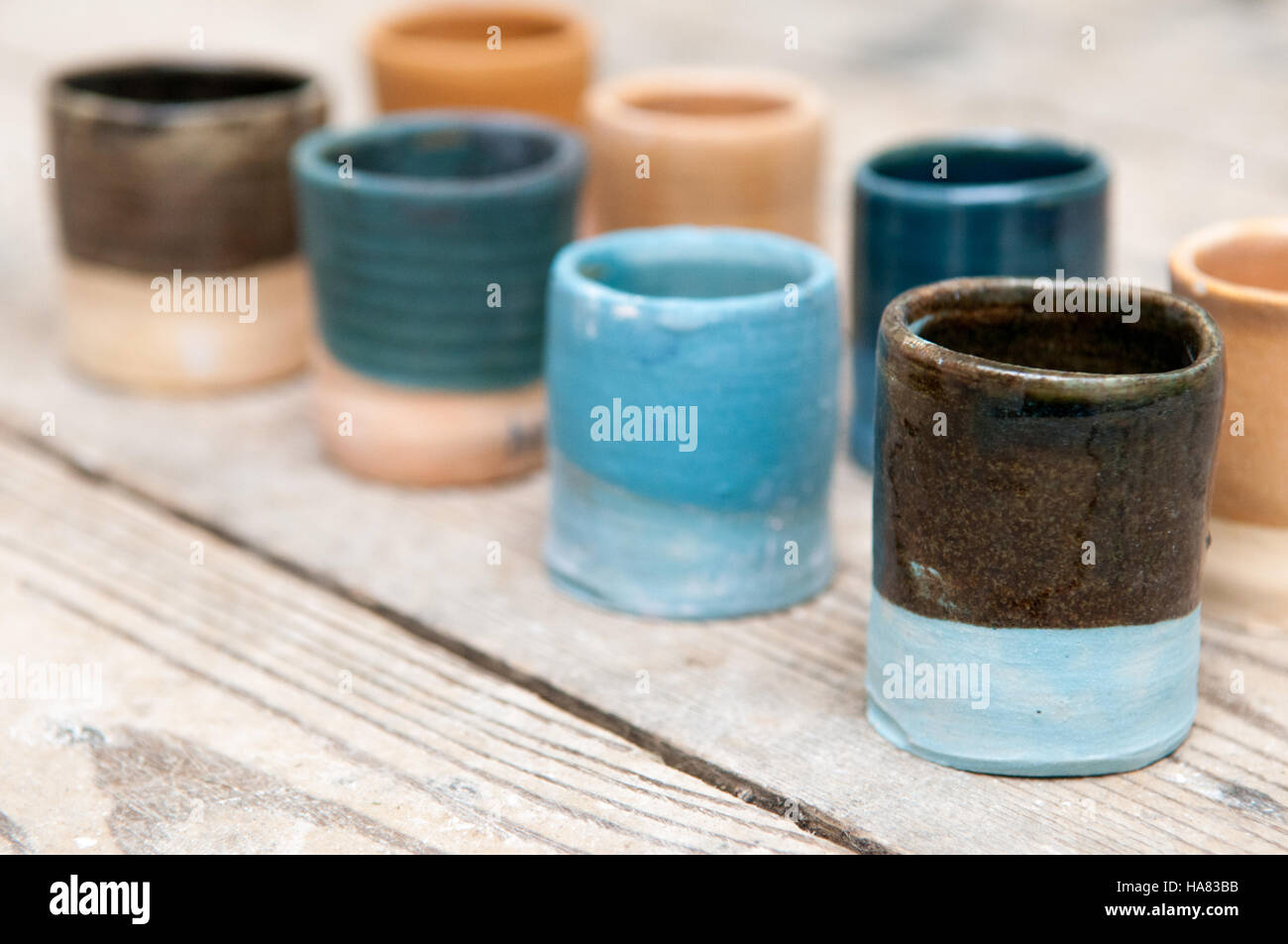 Hand made ceramic pottery products Stock Photo - Alamy