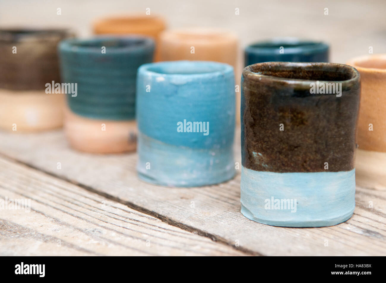Hand made ceramic pottery products Stock Photo - Alamy