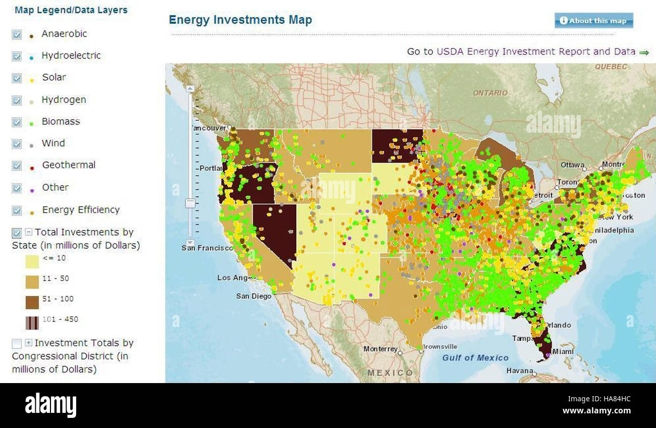 The Energy Investment Map illustrates areas in the U.S. receiving ...