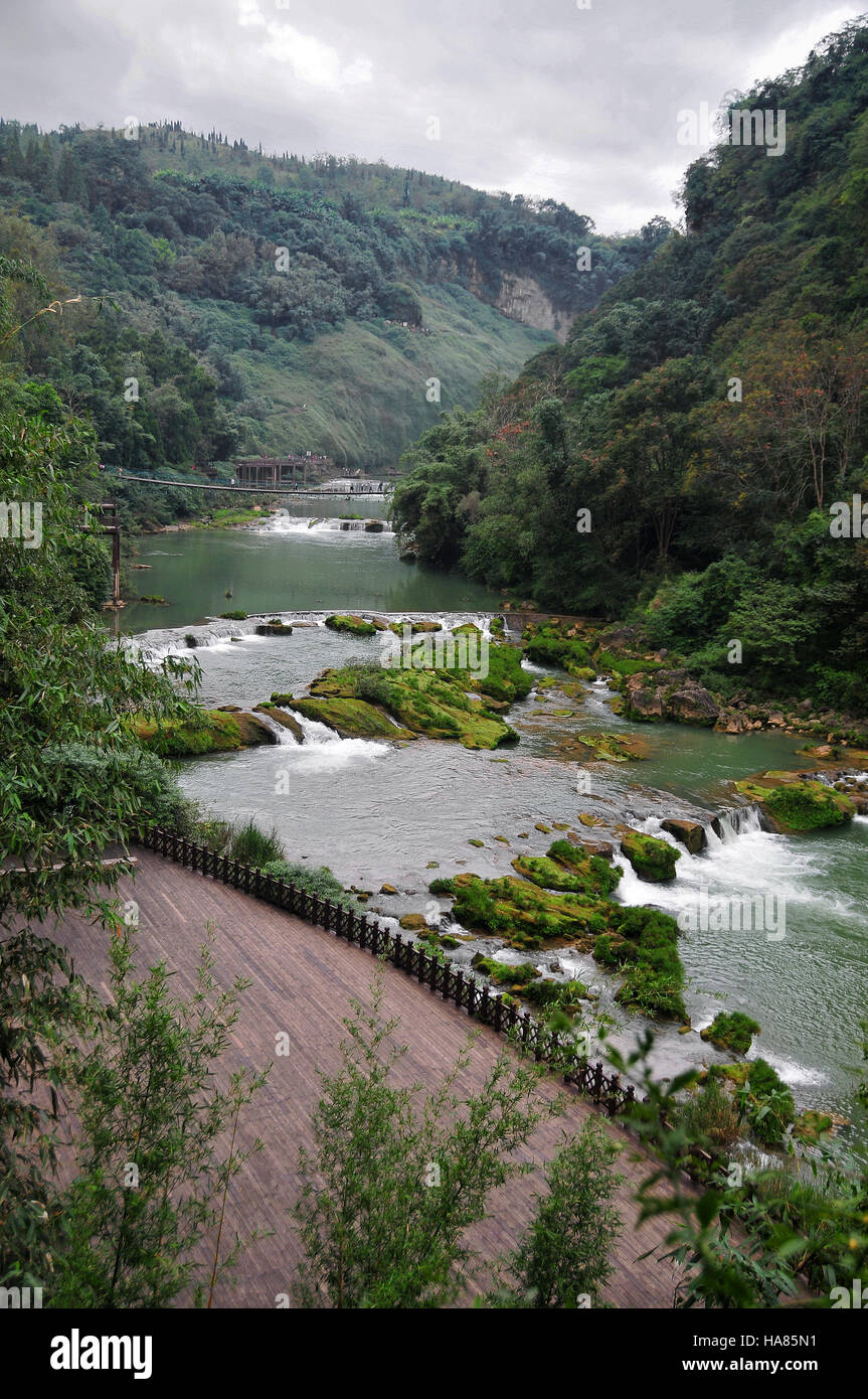 The beautiful Yellow Fruit Tree waterfall (Huangguoshu Waterfall) in ...