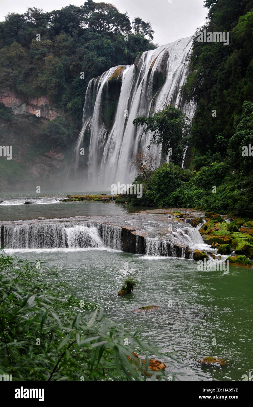 The beautiful Yellow Fruit Tree waterfall (Huangguoshu Waterfall) in ...