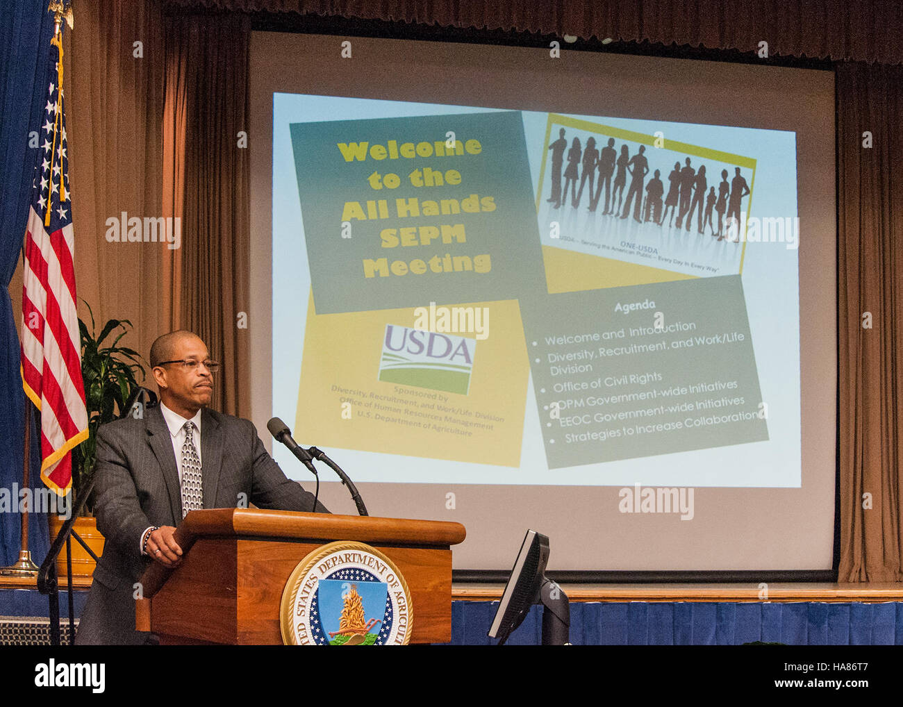 The USDA held an 'All Hands' meeting to discuss human resources, civil ...