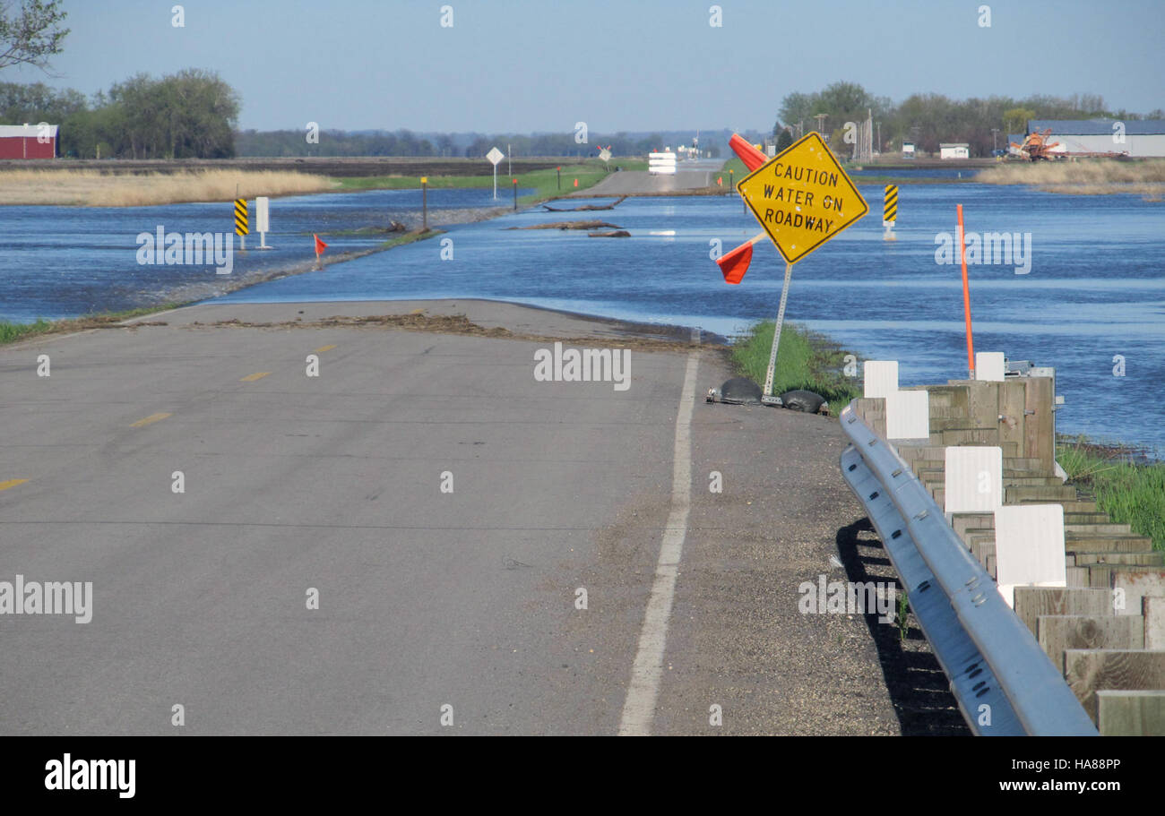 The photograph captures the flooding in Cavalier Park and the Tongue ...