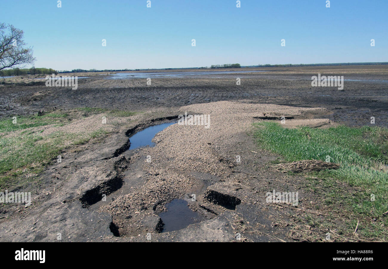 Aerial view of the Cavalier Flooding in the Tongue River Watersheds ...