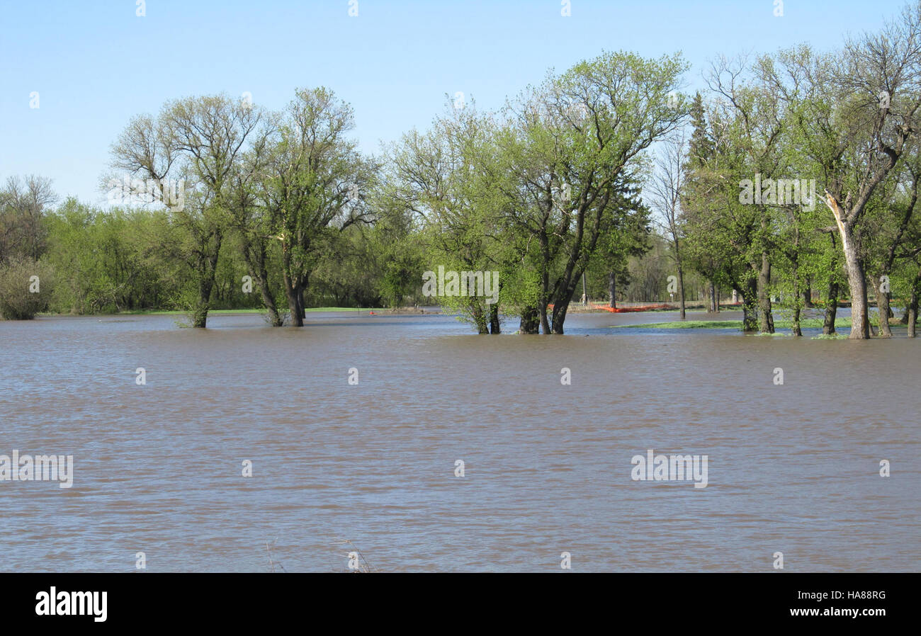 This photograph documents the damage caused by flooding in the Cavalier ...