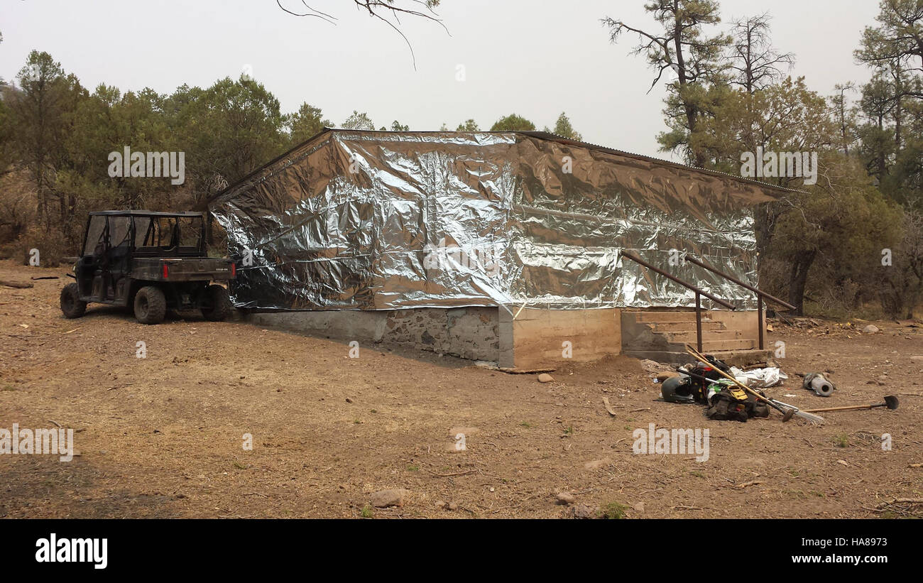 Aluminized structure wraps were used to protect structures during the ...