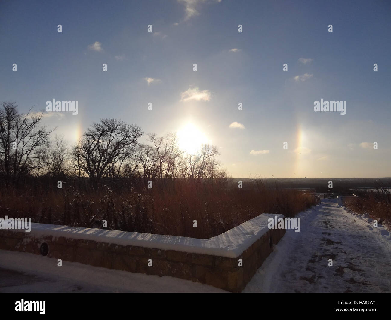 A sundog, a natural atmospheric phenomenon, is visible at the Minnesota ...