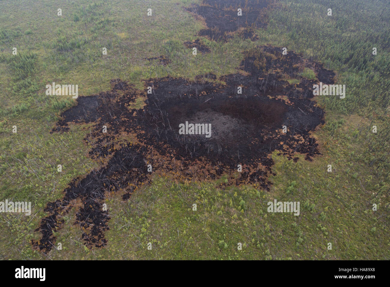 The Foraker Fire in Denali National Park, Alaska, was captured from an ...
