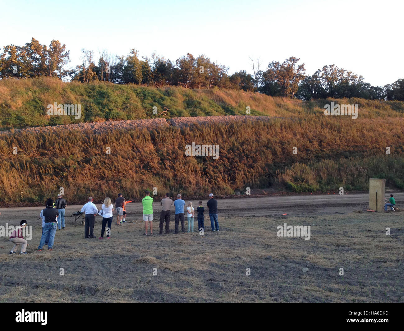 At a U.S. national park, individuals practice shooting clays to hone ...