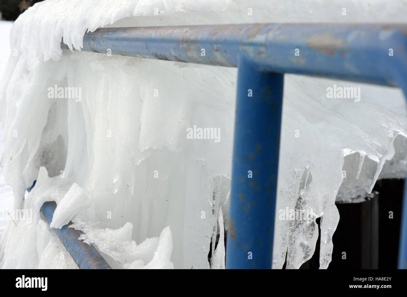 An ice fence is installed along Lake Michigan to prevent shoreline ...