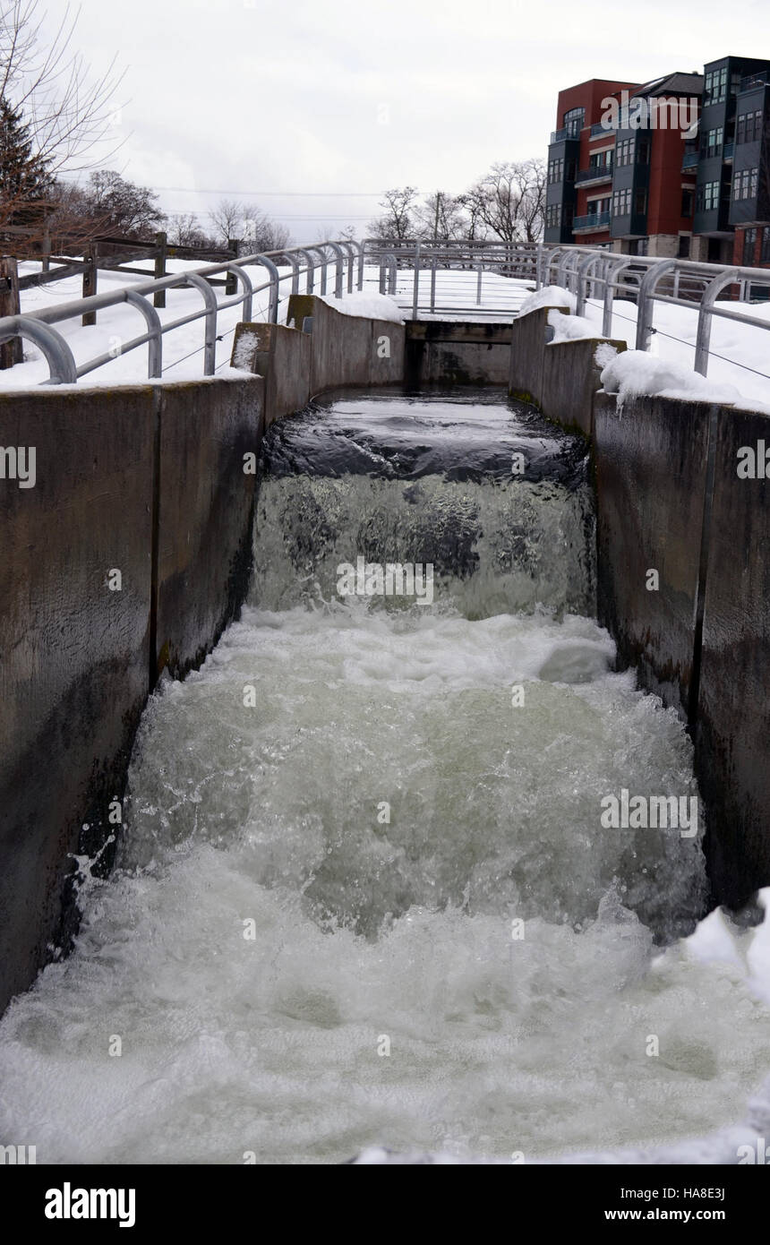 The Boardman River Fish Ladder, located in a national park, helps ...