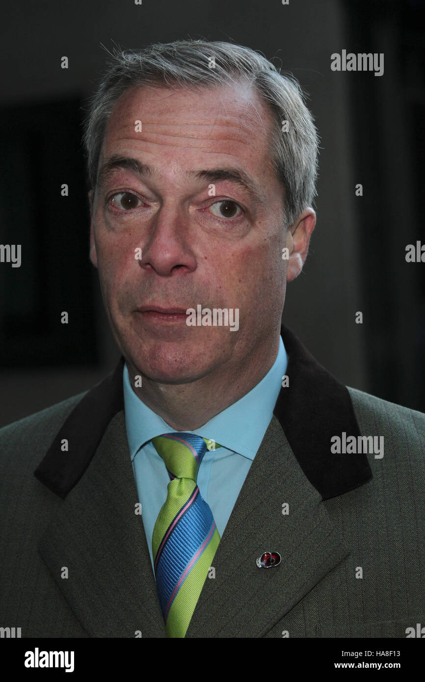 Nigel Farage arriving for the Andrew Marr show at the BBC studio's in ...