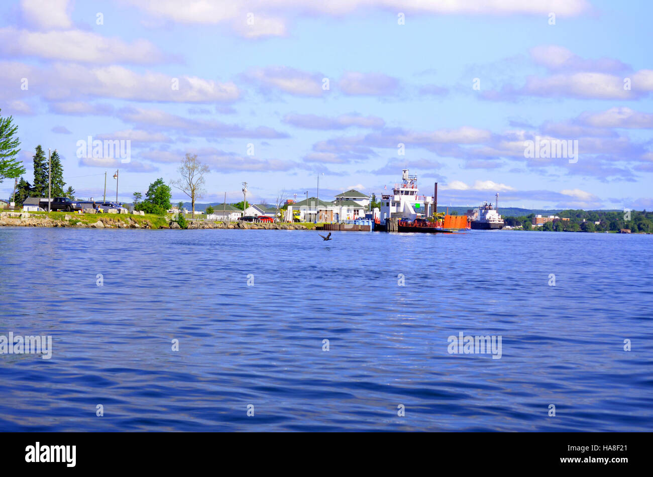 The image showcases the ongoing shipping industry around Lake Superior ...