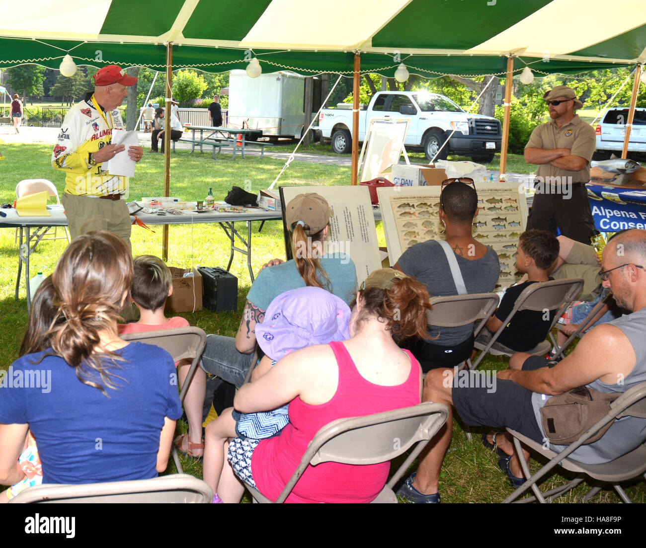 This photograph captures an event at the Fish Rodeo, showcasing the ...
