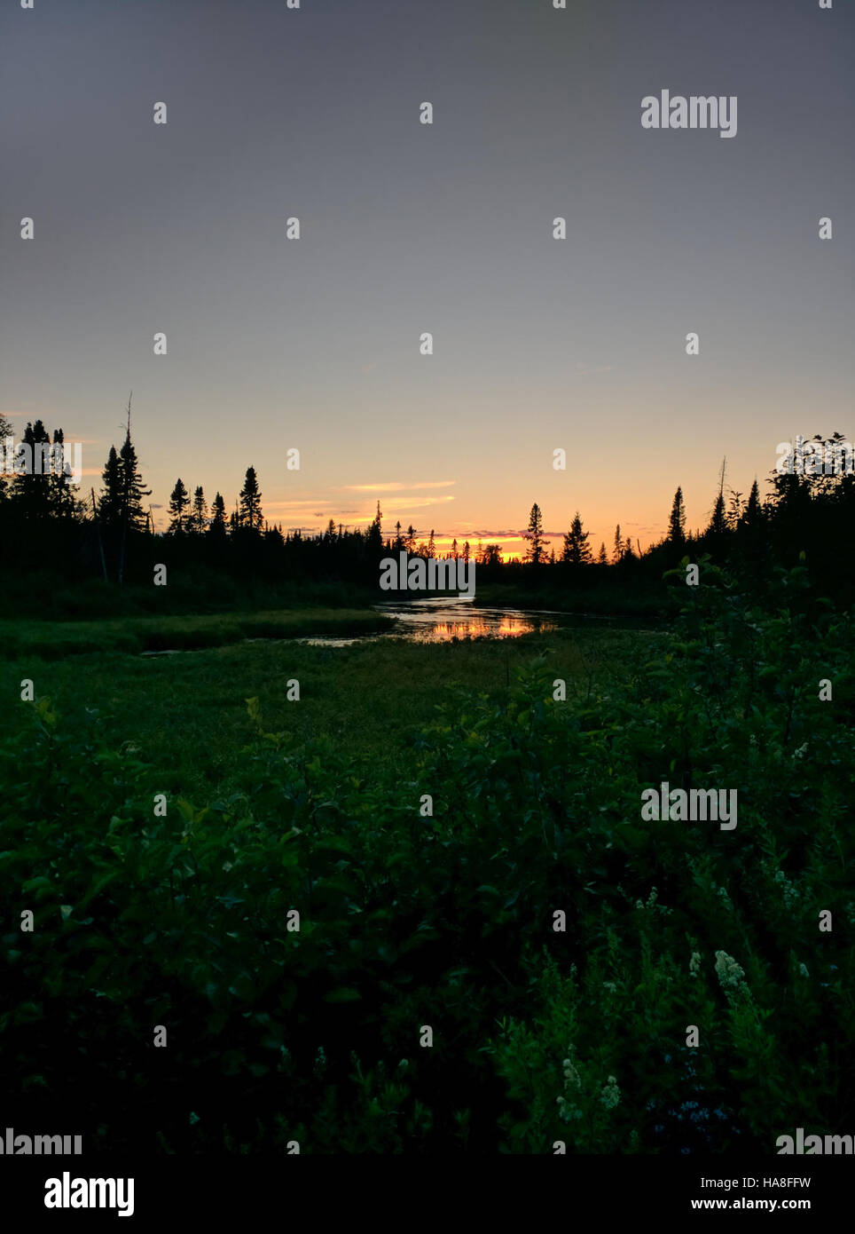 usfwsmidwest 28592334800 Northern Minnesota Sunset Stock Photo - Alamy