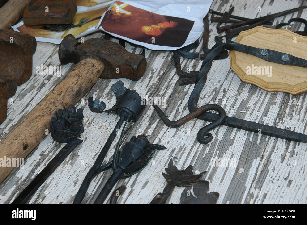 A wrought iron structure, located in a national park, represents an ...