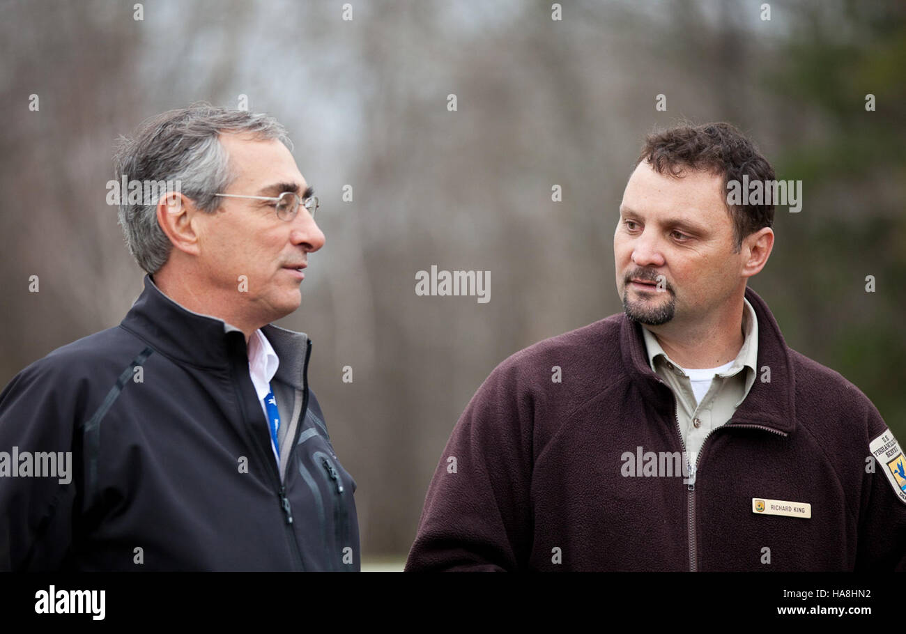 Tom Melius, Regional Director, and Biologist Rich King work together on ...
