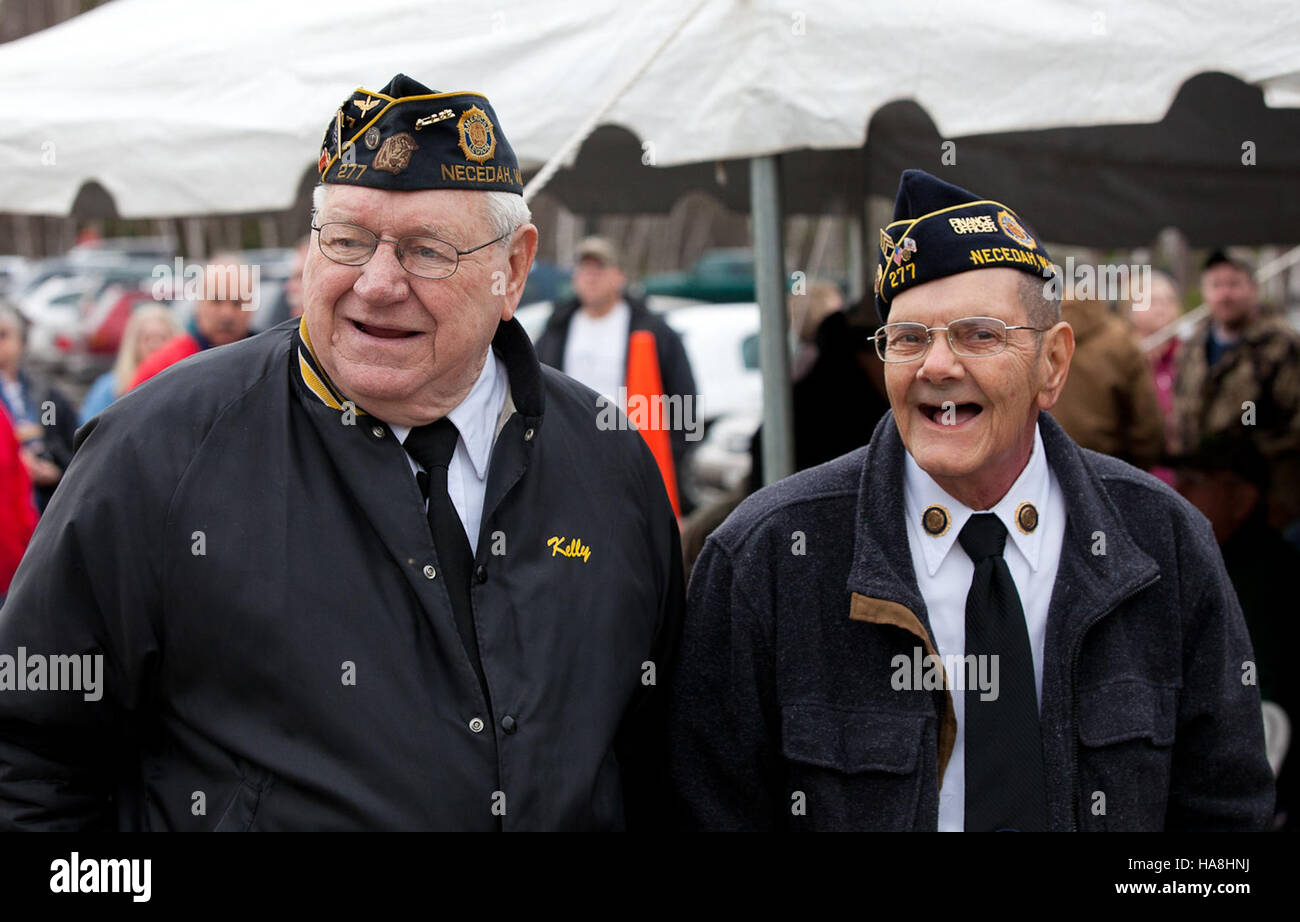 This image features Kelly Jump and another member of the Honor Guard ...