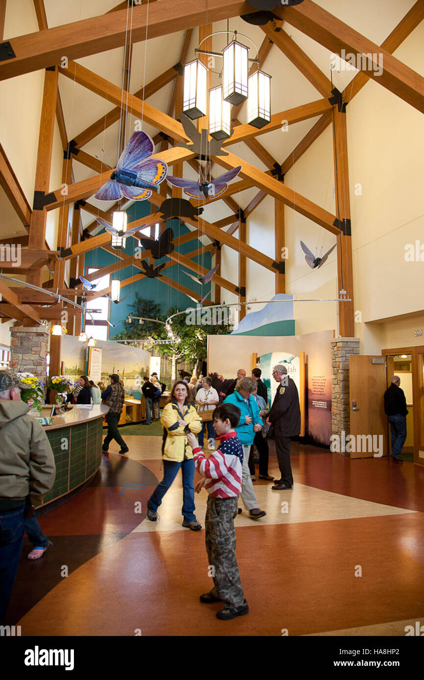 This image shows an exhibit hall at a U.S. Fish and Wildlife Service ...