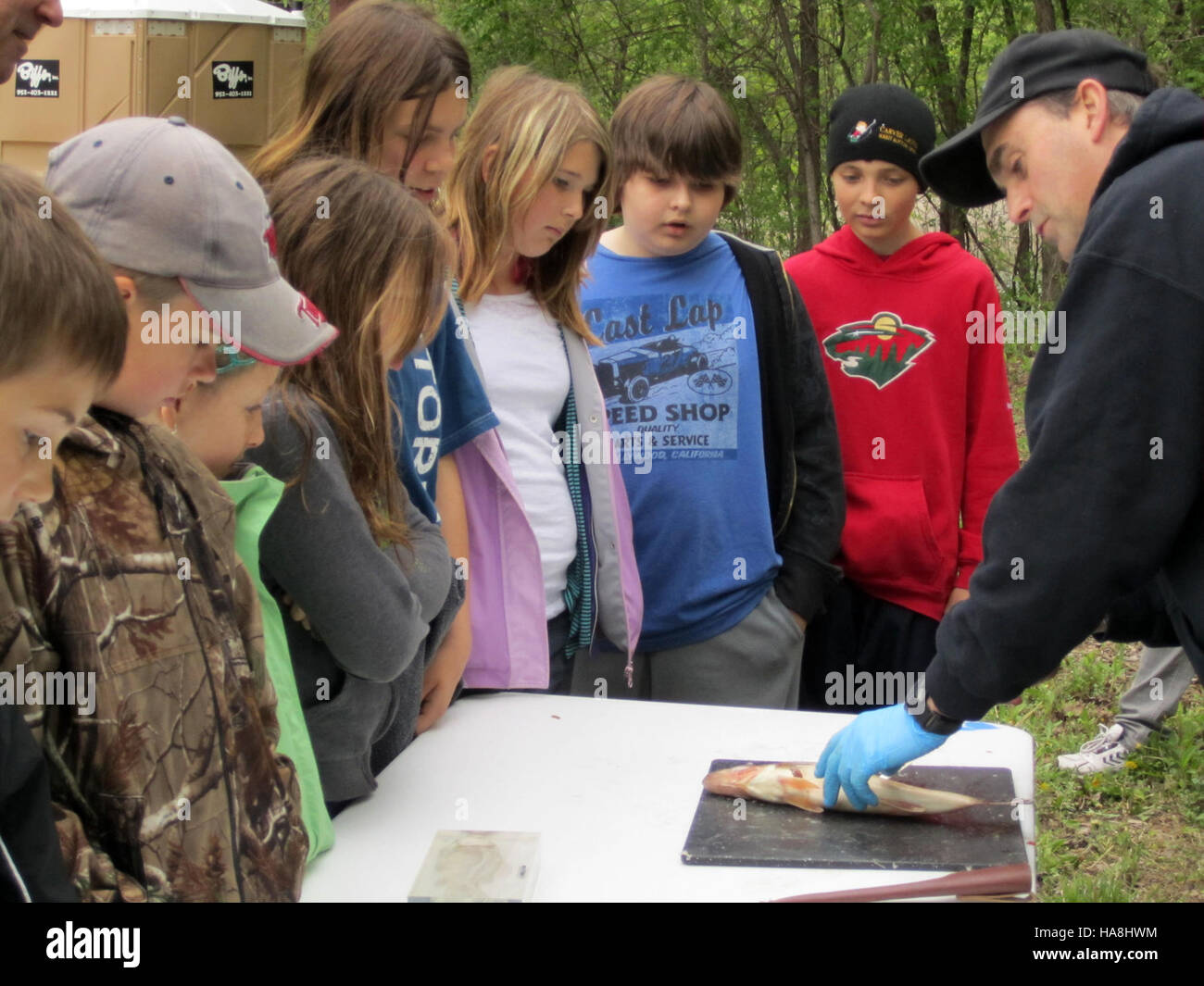 A photo showing a conservation workshop on fish filleting, offering ...