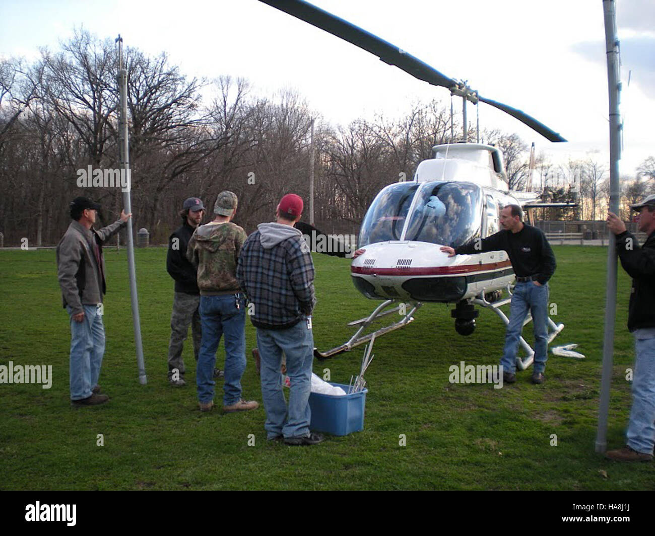 A helicopter from the Illinois Department of Transportation assisted in ...