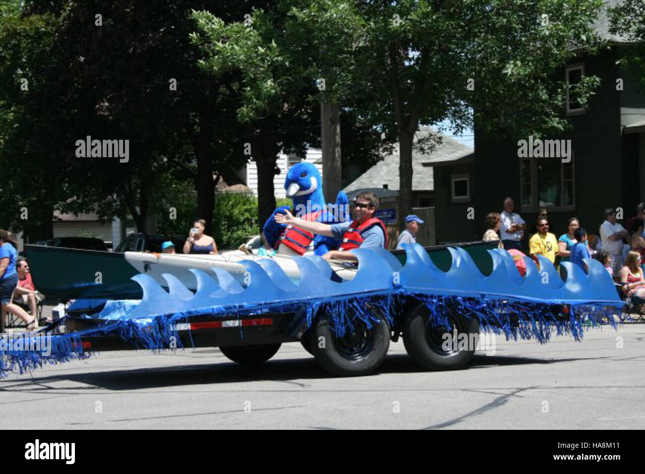 This image shows Val and Nate on a float in a National Park ...