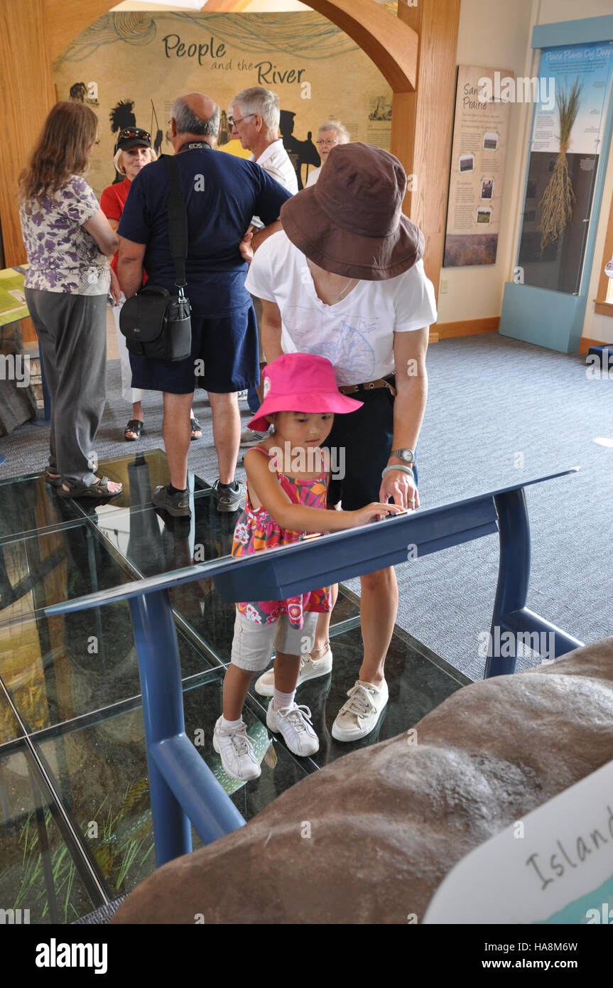 Visitors explore interactive exhibits at the La Crosse Visitor Center ...