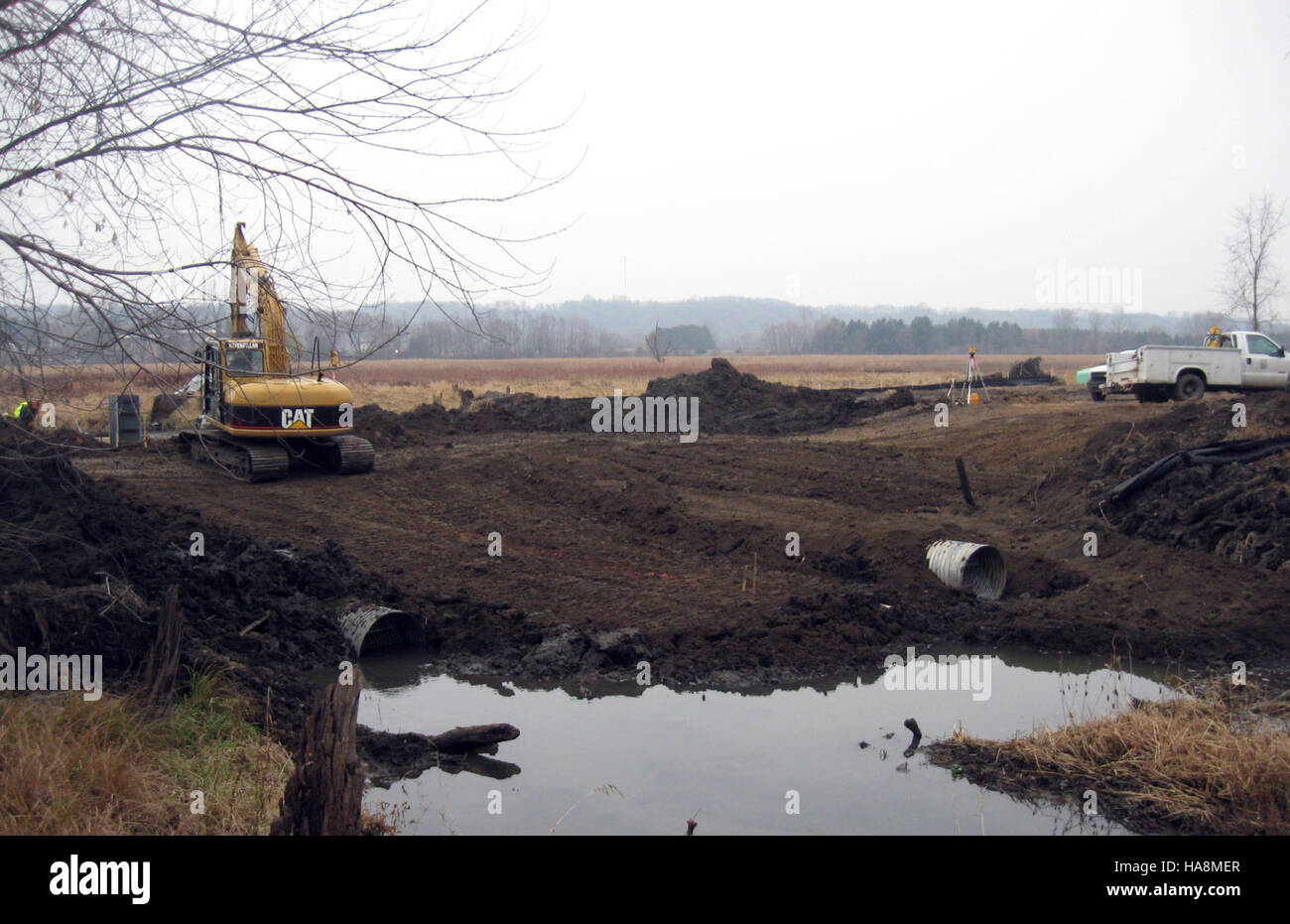 A 36-inch pipe is being installed in a restoration area to enhance ...