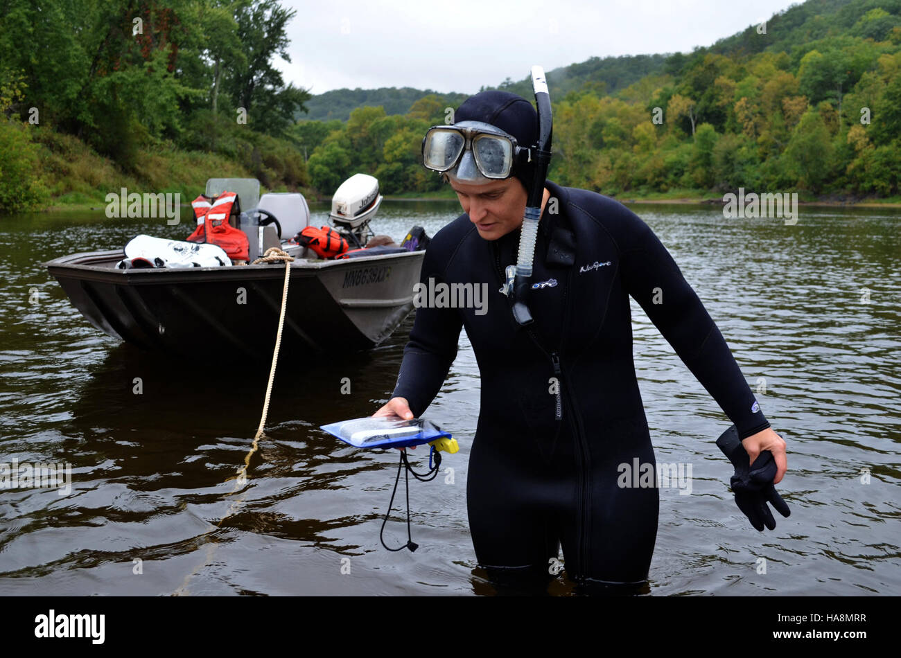 A photo captures a wildlife biologist tracking species in a national ...