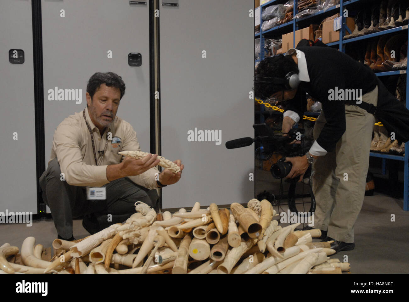 Rich Ruggiero, Chief of the USFWS Africa Branch, is interviewed by ...