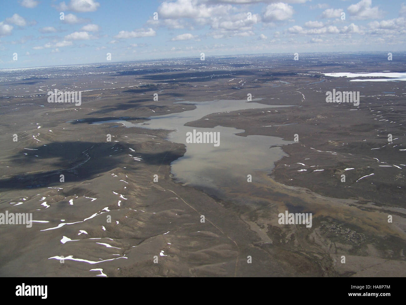An aerial view of Hewitt Lake National Wildlife Refuge (NWR) in the ...