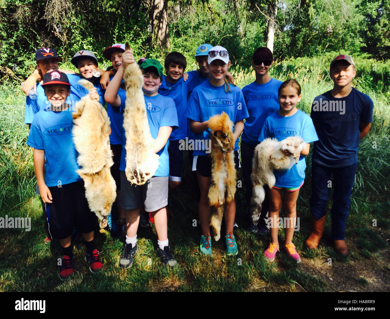 A crew working on ecological restoration efforts in a national park ...