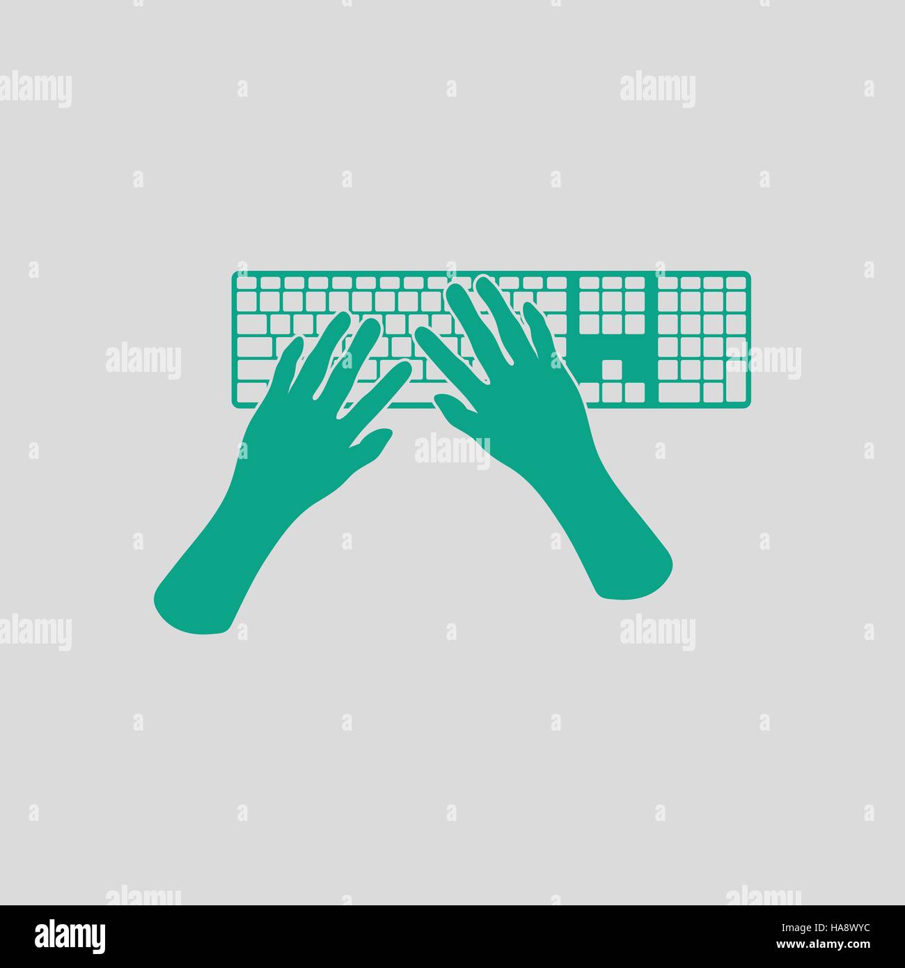 Typing icon. Gray background with green. Vector illustration Stock ...