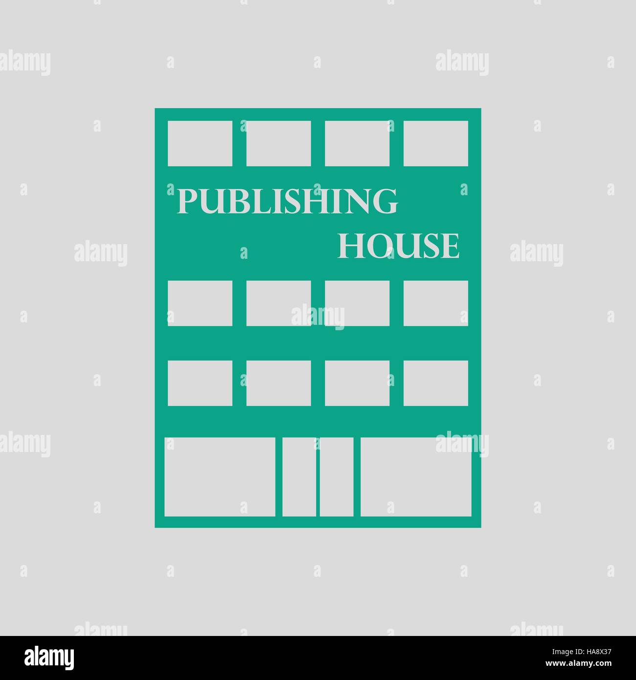 Publishing house icon. Gray background with green. Vector illustration ...