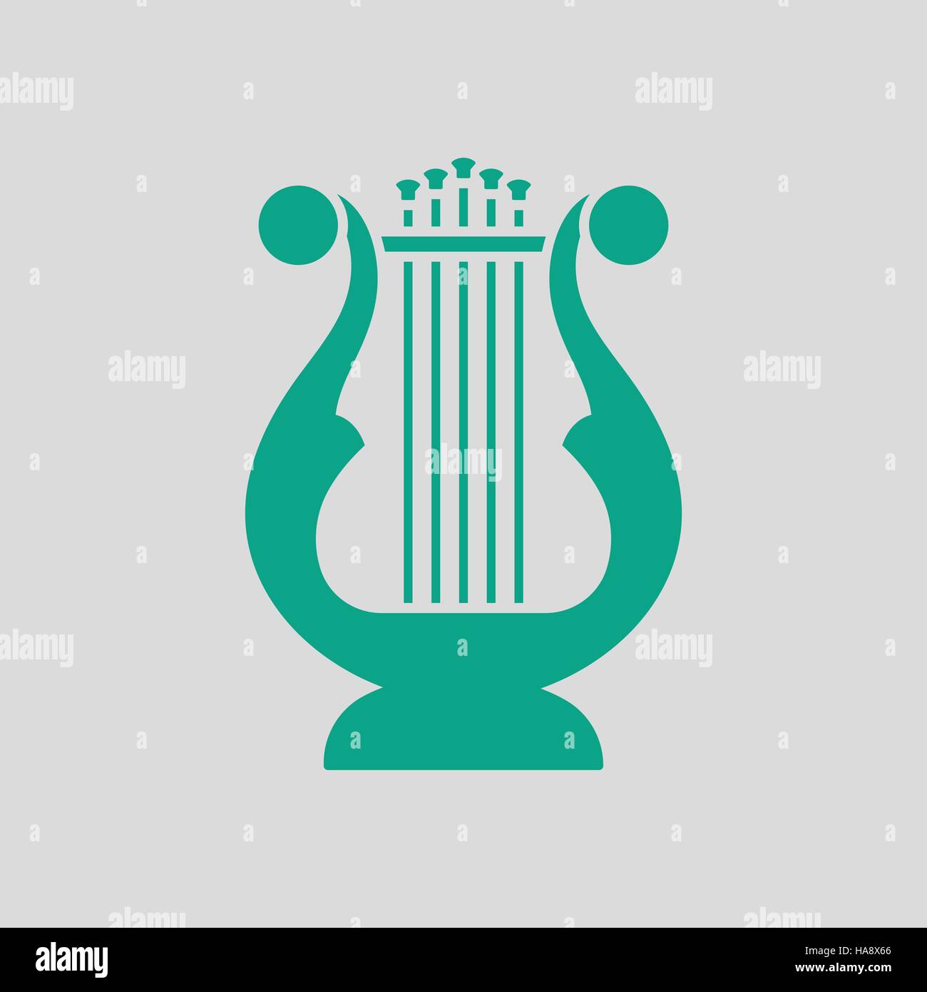 Lyre icon. Gray background with green. Vector illustration Stock Vector ...